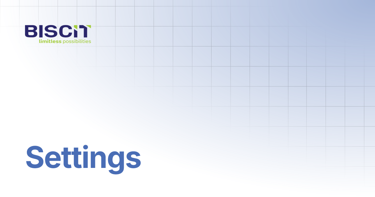 Settings | BISCIT