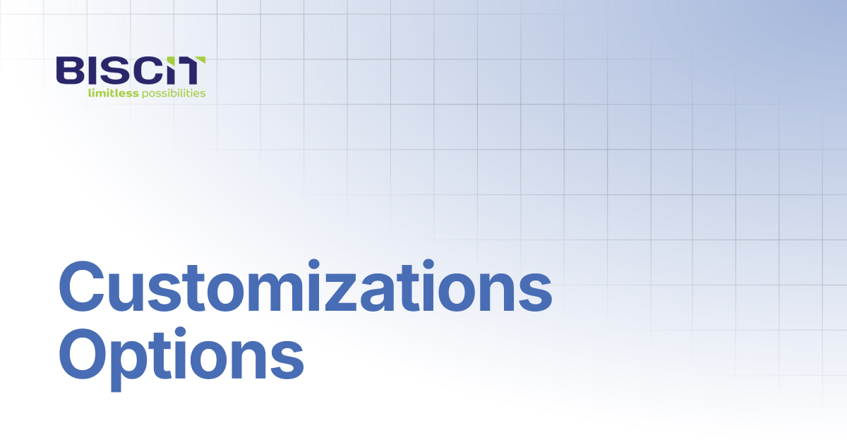 Customizations Options | Epicor Kinetic Warehouse | BISCIT